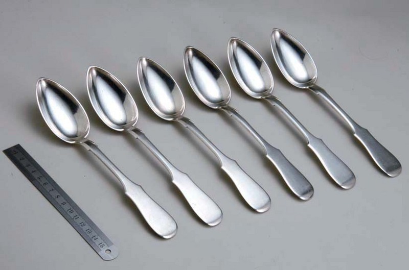 Leopard Antiques Russian Silver Tablespoon set (6)