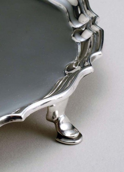 Leopard Antiques Asprey Silver Piecrust Waiter