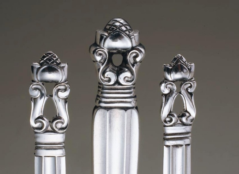 Leopard Antiques Georg Jensen Sterling Silver Flatware Set (36) - Acorn ...