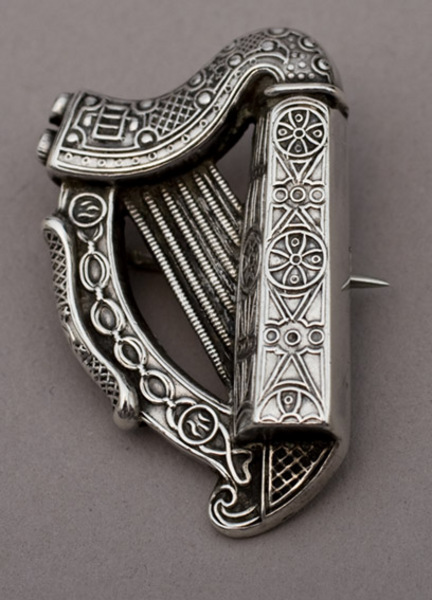 Leopard Antiques Antique Irish Silver Harp Brooch