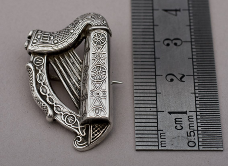 Leopard Antiques Antique Irish Silver Harp Brooch