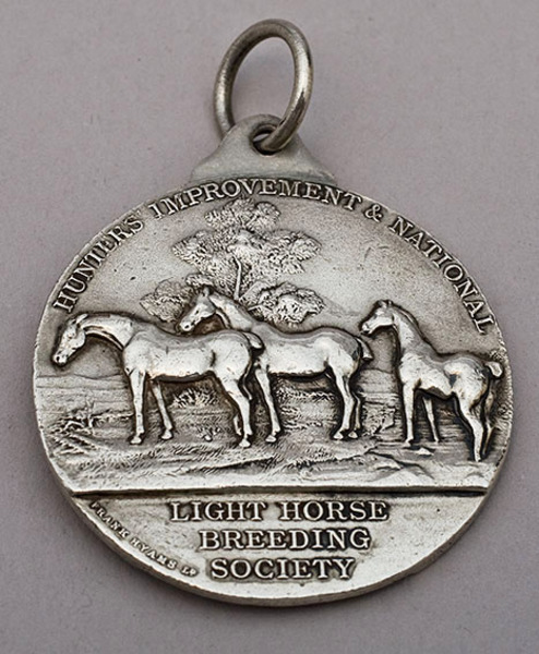 Leopard Antiques Silver Horse Breeding Trophy Medallion