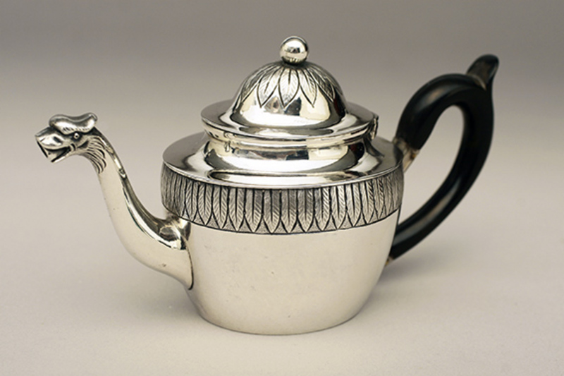 Leopard Antiques Miniature Continental Silver Teapot - Birds Head Spout