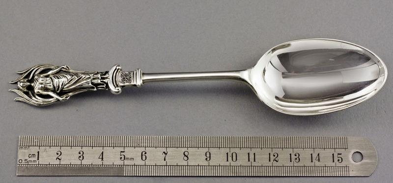 Leopard Antiques Goddess Nike Silver Spoon - Garrard