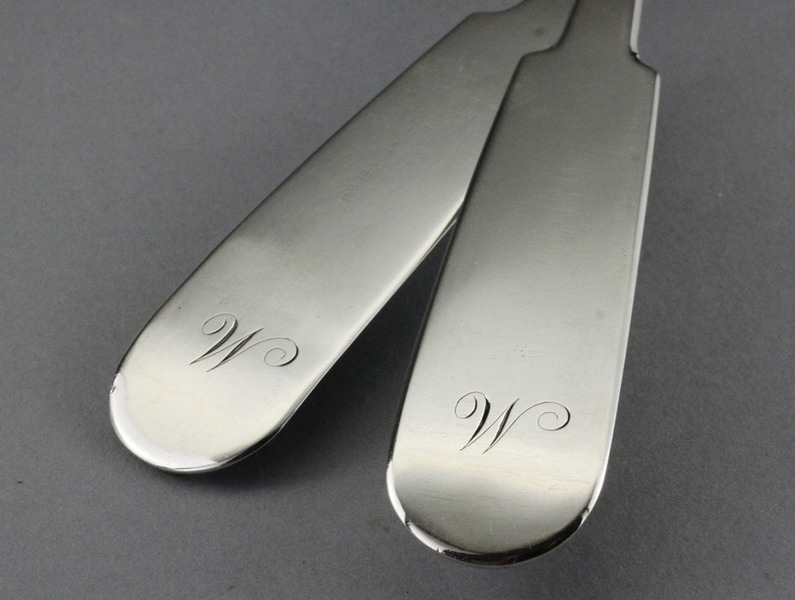 Leopard Antiques Scottish Provincial Silver Gravy Spoons (Pair ...