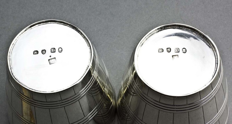 Leopard Antiques Bateman Silver Barrel Shaped Beakers (Pair) - Ducal ...