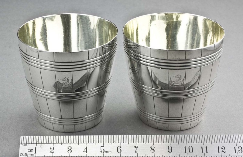 Leopard Antiques Bateman Silver Barrel Shaped Beakers (Pair) - Ducal ...