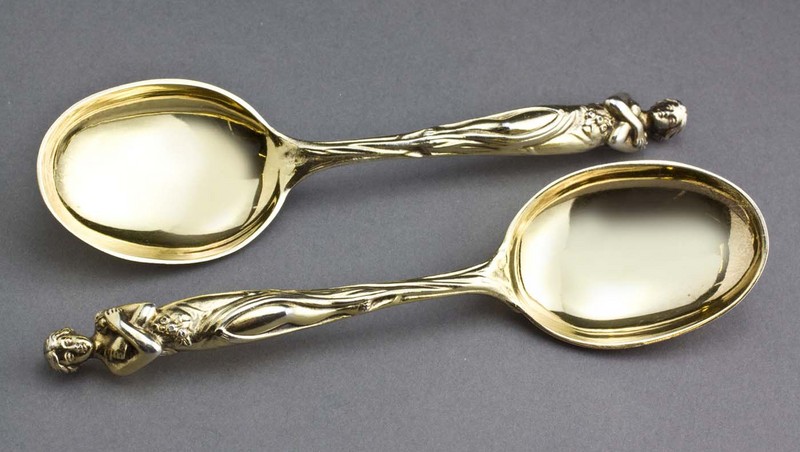 Leopard Antiques Victorian Silver Gilt Goddess Spoons (Pair) - Henry ...