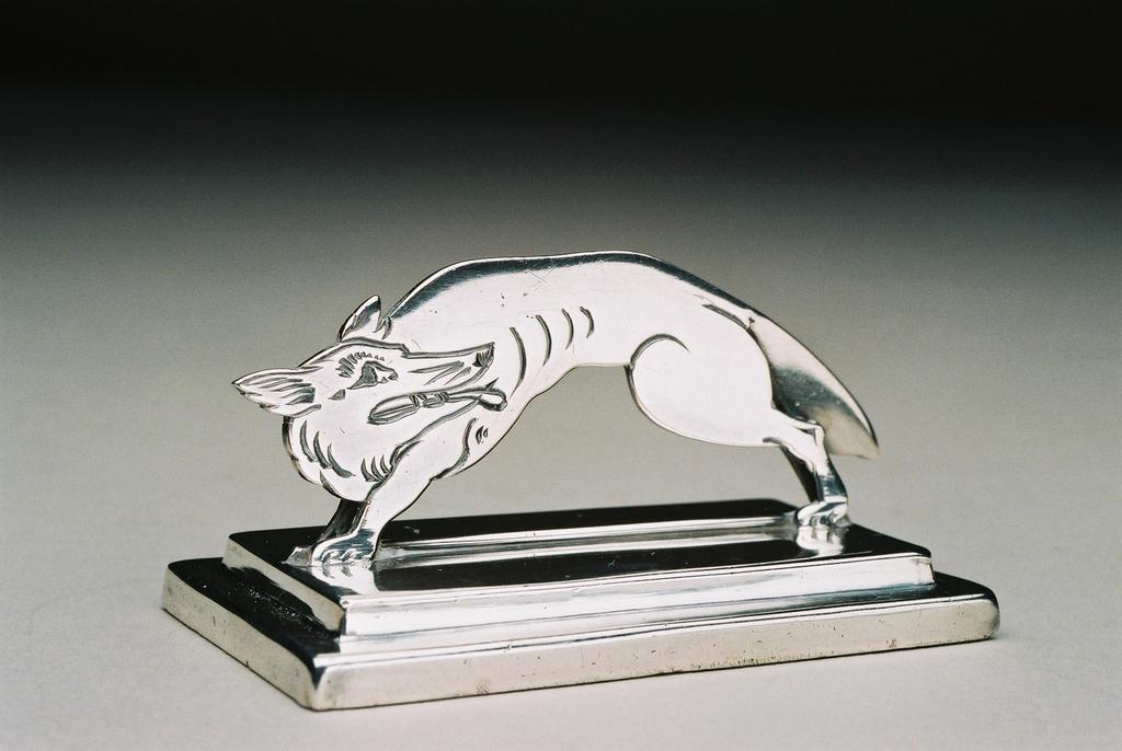 Leopard Antiques Edwardian Sterling Silver Novelty Fox Menu Holder - Or ...