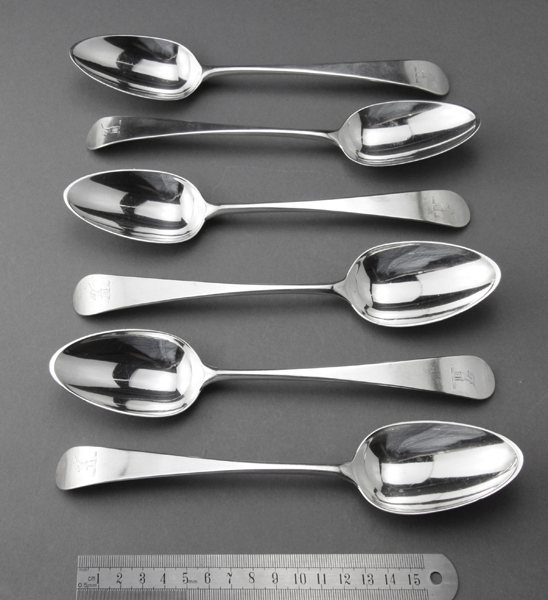 Leopard Antiques Hester Bateman Georgian Silver Table Spoons (Set of 6)