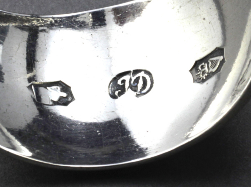 Leopard Antiques Irish Georgian Silver Bright Cut Sugar Tongs