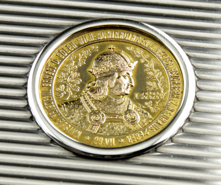 Leopard Antiques Austrian Silver Cigarette Case - Kaiser Frederick III ...