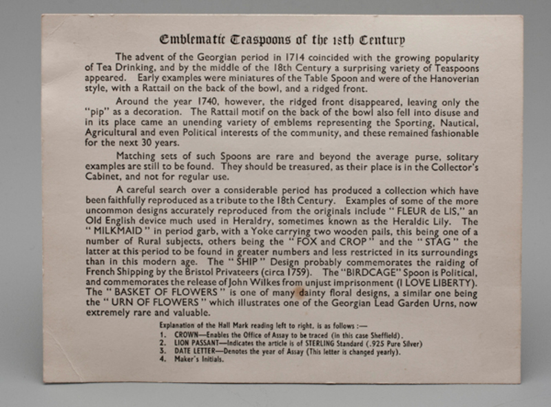 Leopard Antiques Sterling Silver Fancy Back (Picture Back) Teaspoons ...