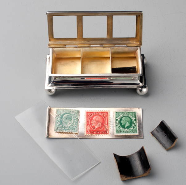 Leopard Antiques Victorian Silver Triple Stamp Box