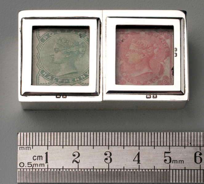 Leopard Antiques Victorian Silver Double Lidded Twin Stamp Box