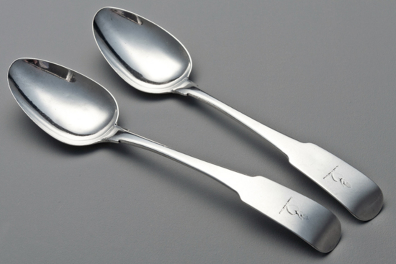 Leopard Antiques Irish Georgian Silver Serving Spoons (Pair) - William ...