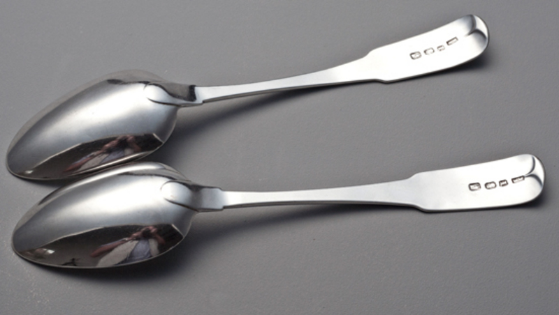 Leopard Antiques Irish Georgian Silver Serving Spoons (Pair) - William ...