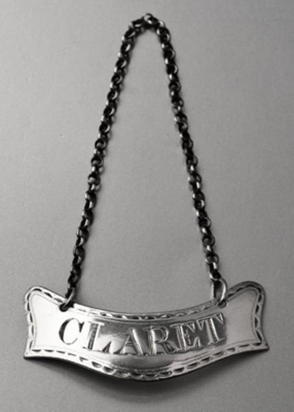 Leopard Antiques Irish Silver Claret Wine Label - Benjamin Taitt