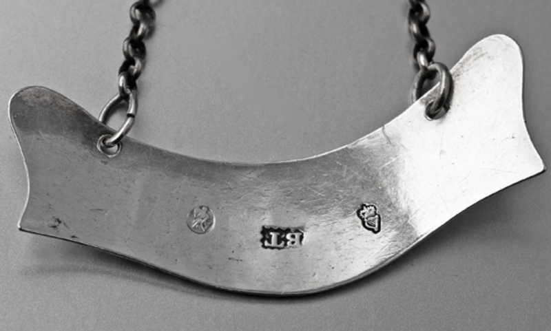 Leopard Antiques Irish Silver Claret Wine Label - Benjamin Taitt