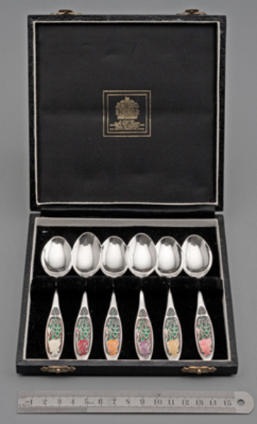 Leopard Antiques Year of the Rose Silver & Enamel Spoon Set (6) - Royal ...