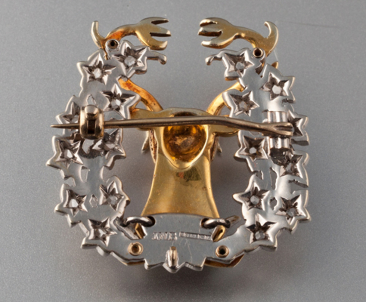 Leopard Antiques Gordon Highlanders Gold and Diamond Sweetheart Brooch ...