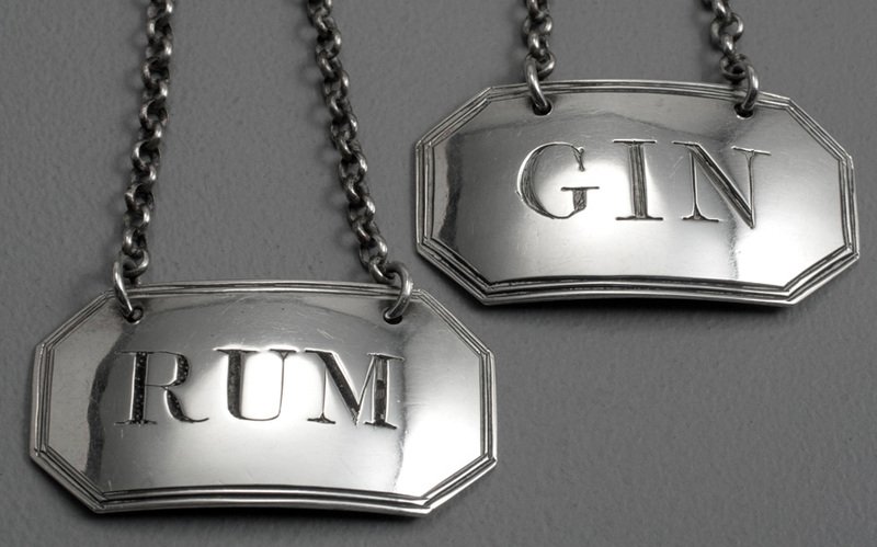 Leopard Antiques Georgian Silver Wine Label Pair - Gin & Rum - Phipps ...