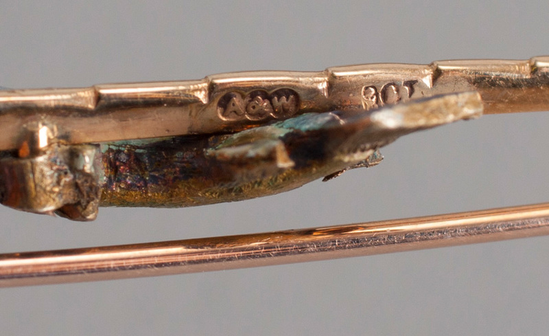 Leopard Antiques 9 Carat Gold and Cast Silver & Enamel Rainbow Trout ...