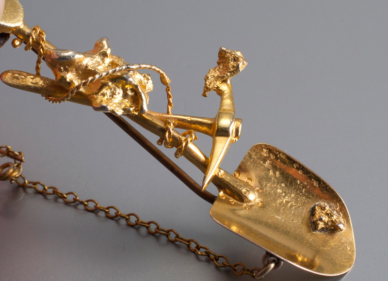 Leopard Antiques Gold Miner Prospector Spade & Pick Antique Brooch - 24 ...