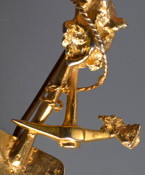 Leopard Antiques Gold Miner Prospector Spade & Pick Antique Brooch - 24 ...