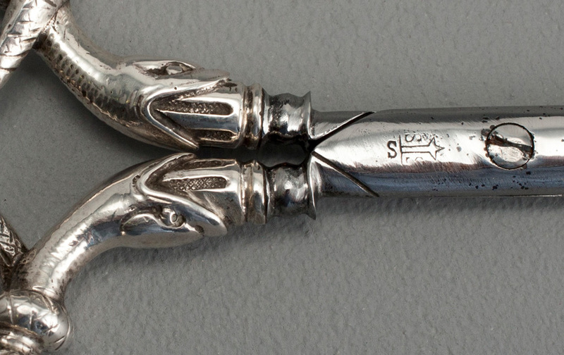 Leopard Antiques Antique Silver Snake Sewing Scissors - Hanau