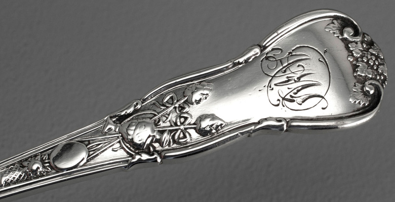 Leopard Antiques Bacchanalian Pattern Antique Silver Dessert Fork ...
