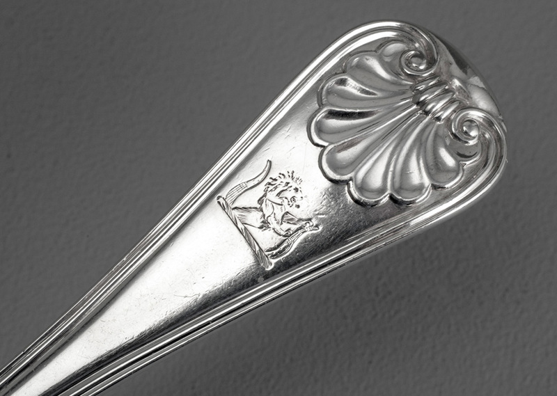 Leopard Antiques Rare Old English Military Thread & Shell Flatware Set ...