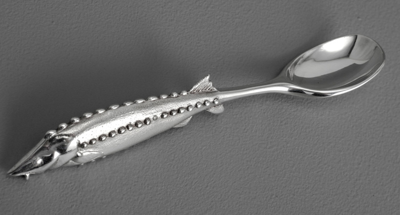 Leopard Antiques Sarah Jones Sterling Silver Sturgeon Caviar Spoon