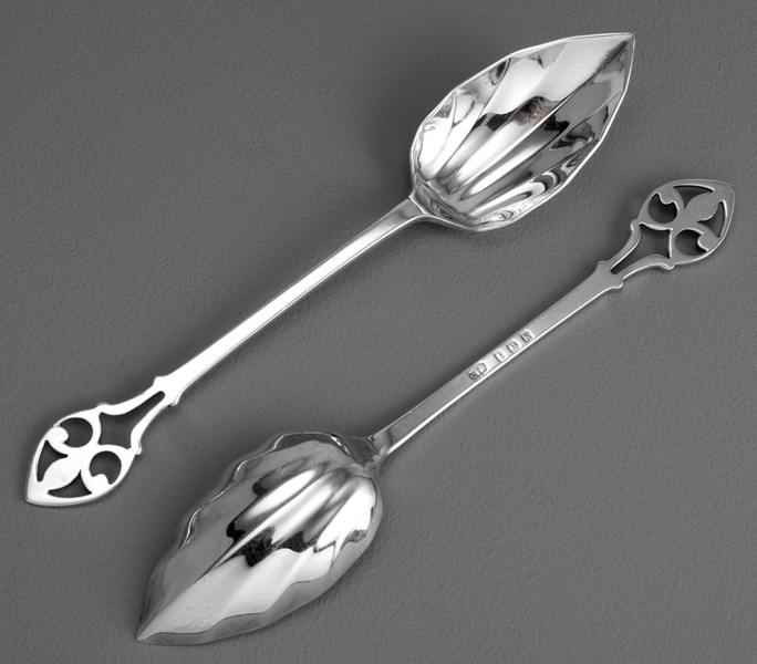 Leopard Antiques Art Deco Sterling Silver Grapefruit Spoons - Set of 6