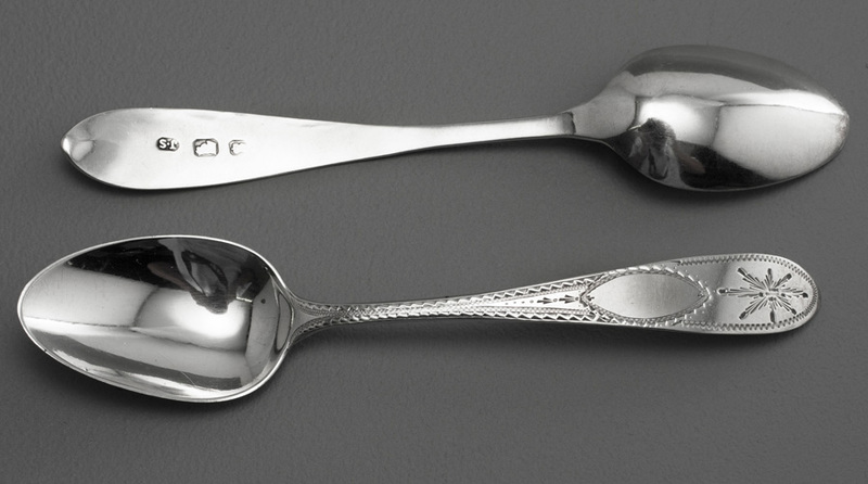 Leopard Antiques Irish Celtic Point Bright Cut Star Silver Teaspoons ...