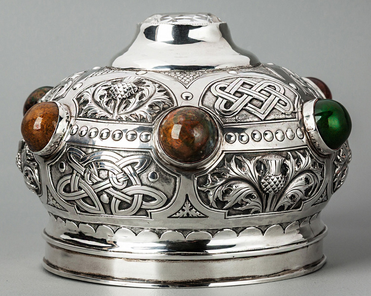 Leopard Antiques Scottish Silver Rams Head Snuff Mull Cover