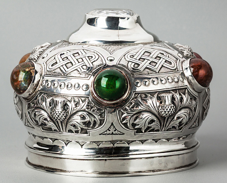 Leopard Antiques Scottish Silver Rams Head Snuff Mull Cover