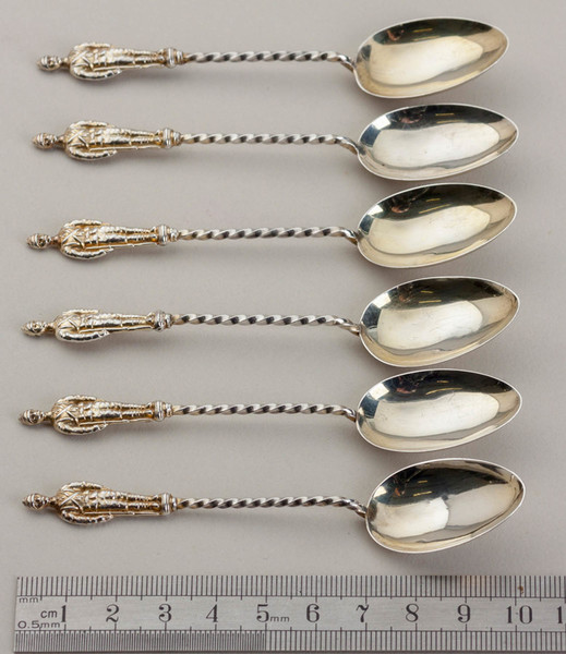 Leopard Antiques Boer War Sterling Silver Soldier Teaspoons (Set of 6 ...