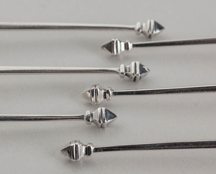 Leopard Antiques Dutch Silver Diamond Point Mocha Spoons (Set of 6 ...