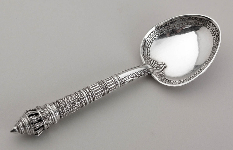 Leopard Antiques Antique Indian Silver Raj Period Spoon - Kutch