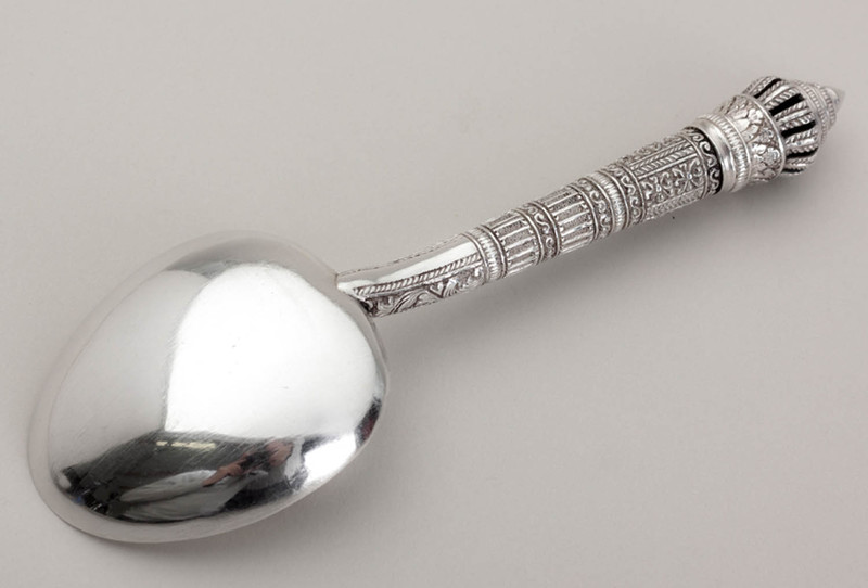Leopard Antiques Antique Indian Silver Raj Period Spoon - Kutch