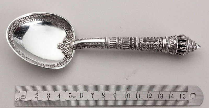 Leopard Antiques Antique Indian Silver Raj Period Spoon - Kutch