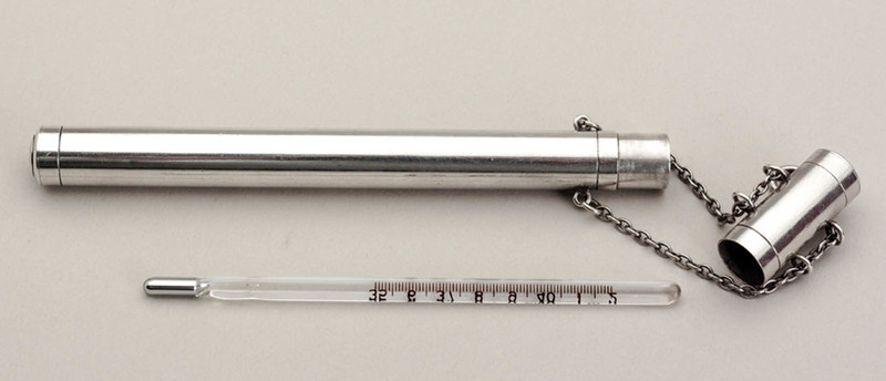 Leopard Antiques Sampson Mordan Silver Thermometer Case for Chatelaine