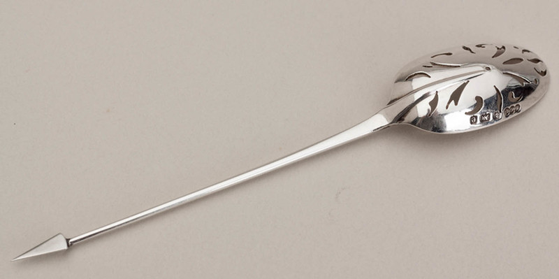 Leopard Antiques Antique Silver Mote Skimmer Spoon - Elkington
