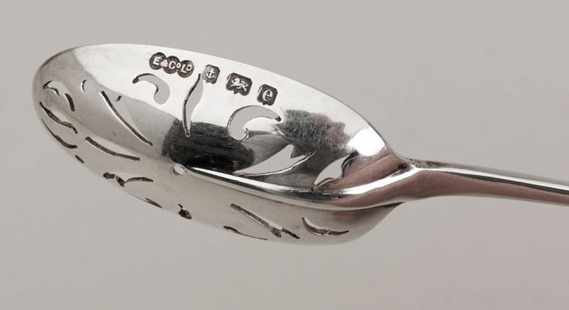 Leopard Antiques Antique Silver Mote Skimmer Spoon - Elkington