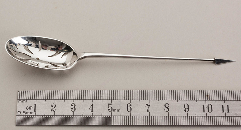 Leopard Antiques Antique Silver Mote Skimmer Spoon - Elkington