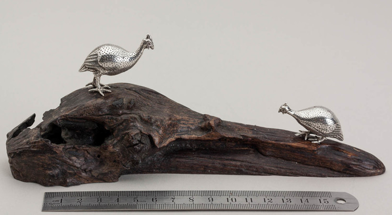 Leopard Antiques Patrick Mavros Silver Sculpture Guinea Fowl Pair On ...