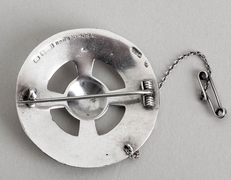 Leopard Antiques Iona Silver Prioress Anna Disc & Shield Brooch ...