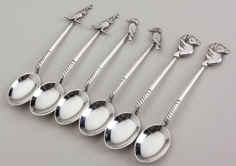 Leopard Antiques Australian Sterling Silver Fauna & Flora Souvenir ...