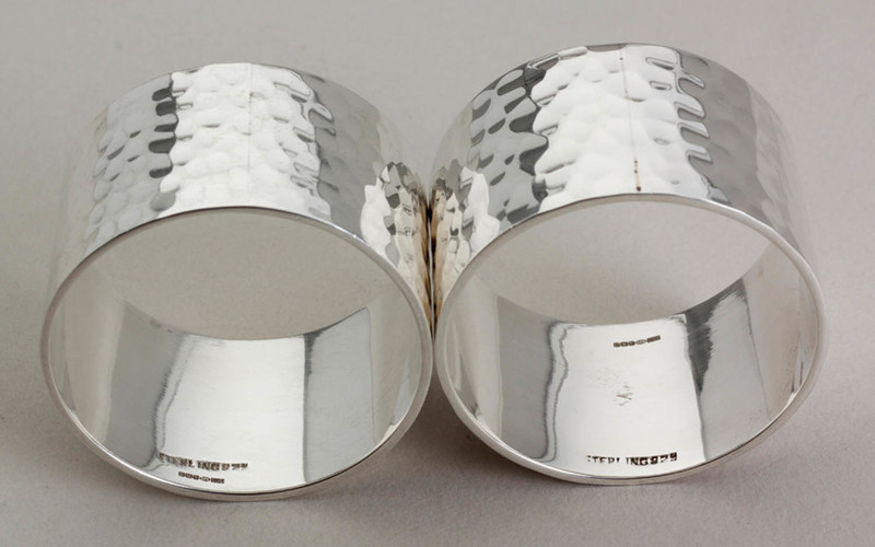 Leopard Antiques Scottish Silver Arts & Crafts Silver Napkin Rings ...